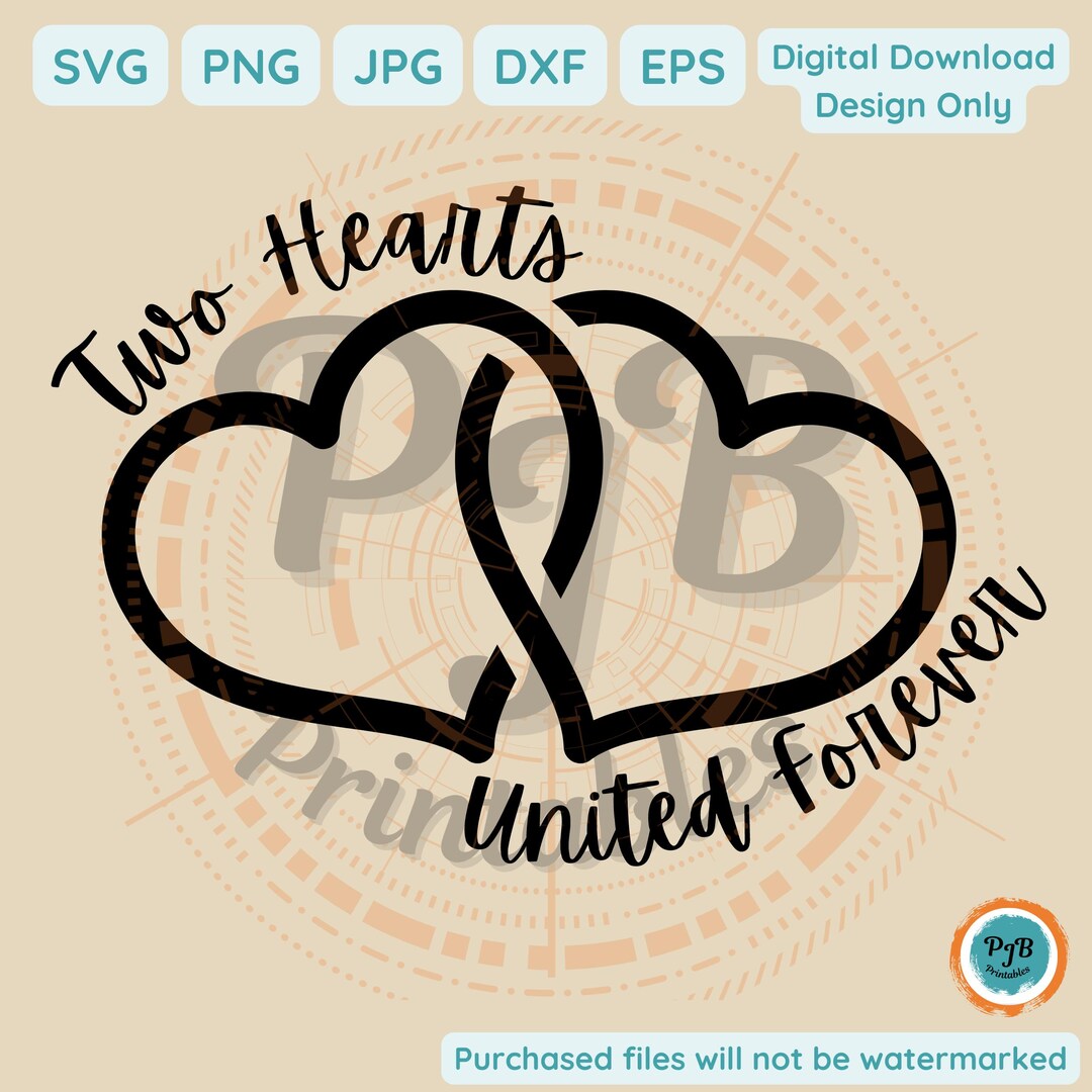 Two Hearts SVG Engagement PNG Wedding Present for Couples Gifts Heart ...