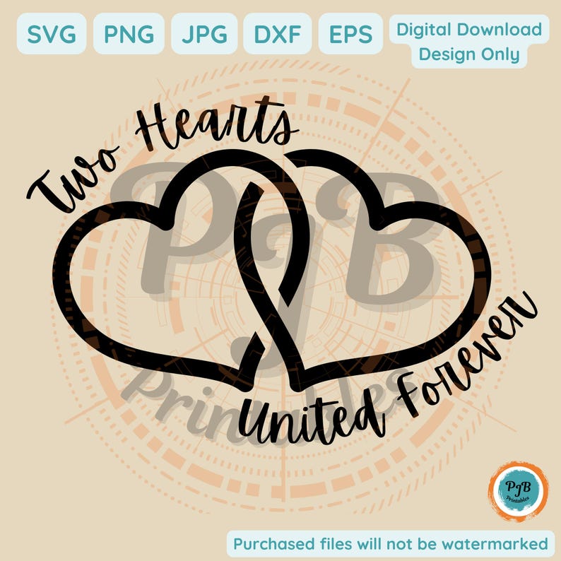 Two Hearts SVG Engagement PNG Wedding Present for Couples Gifts Heart ...