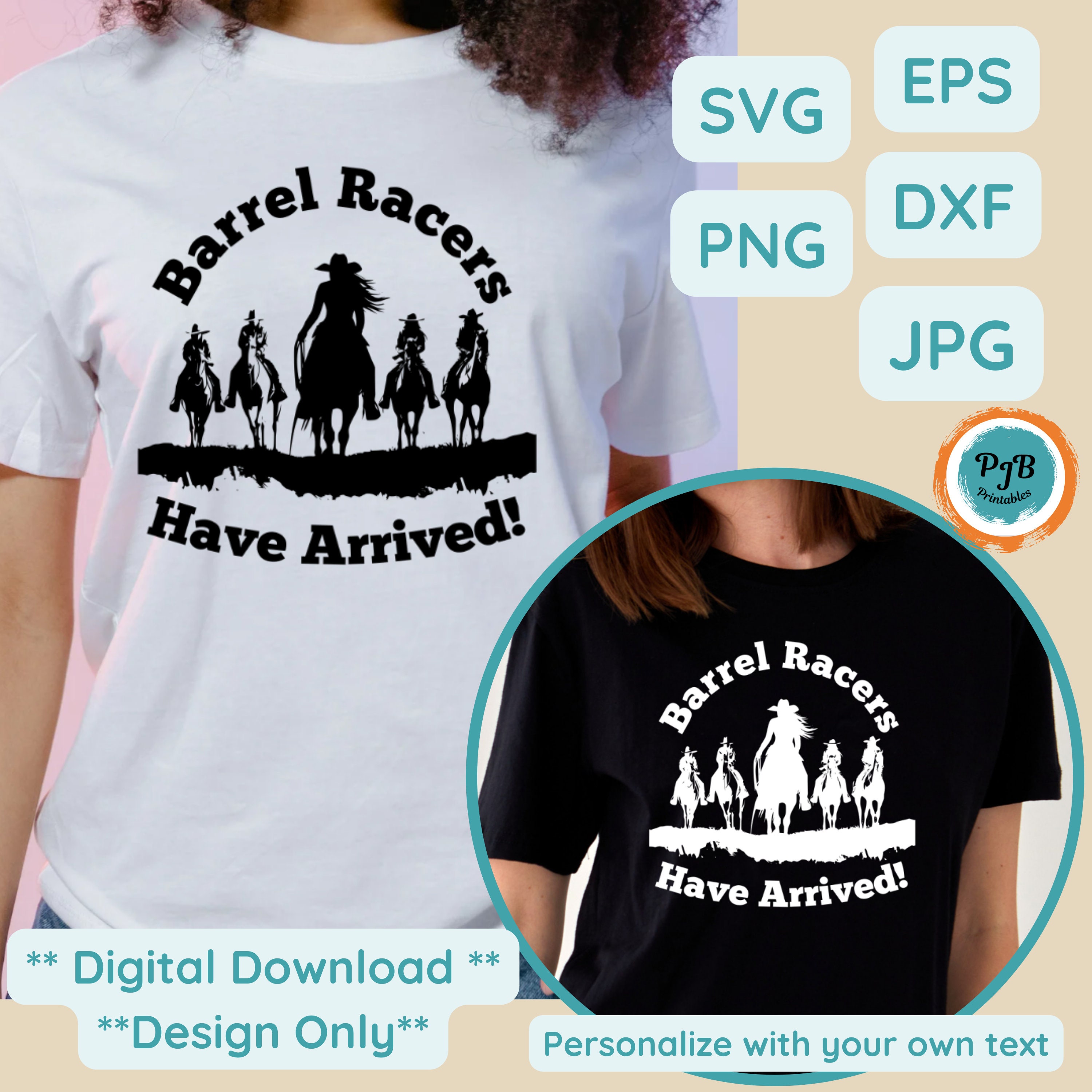 Barrel Racing SVG Western Cowgirl PNG Cricut Cowboy Rodeo Png Horse ...