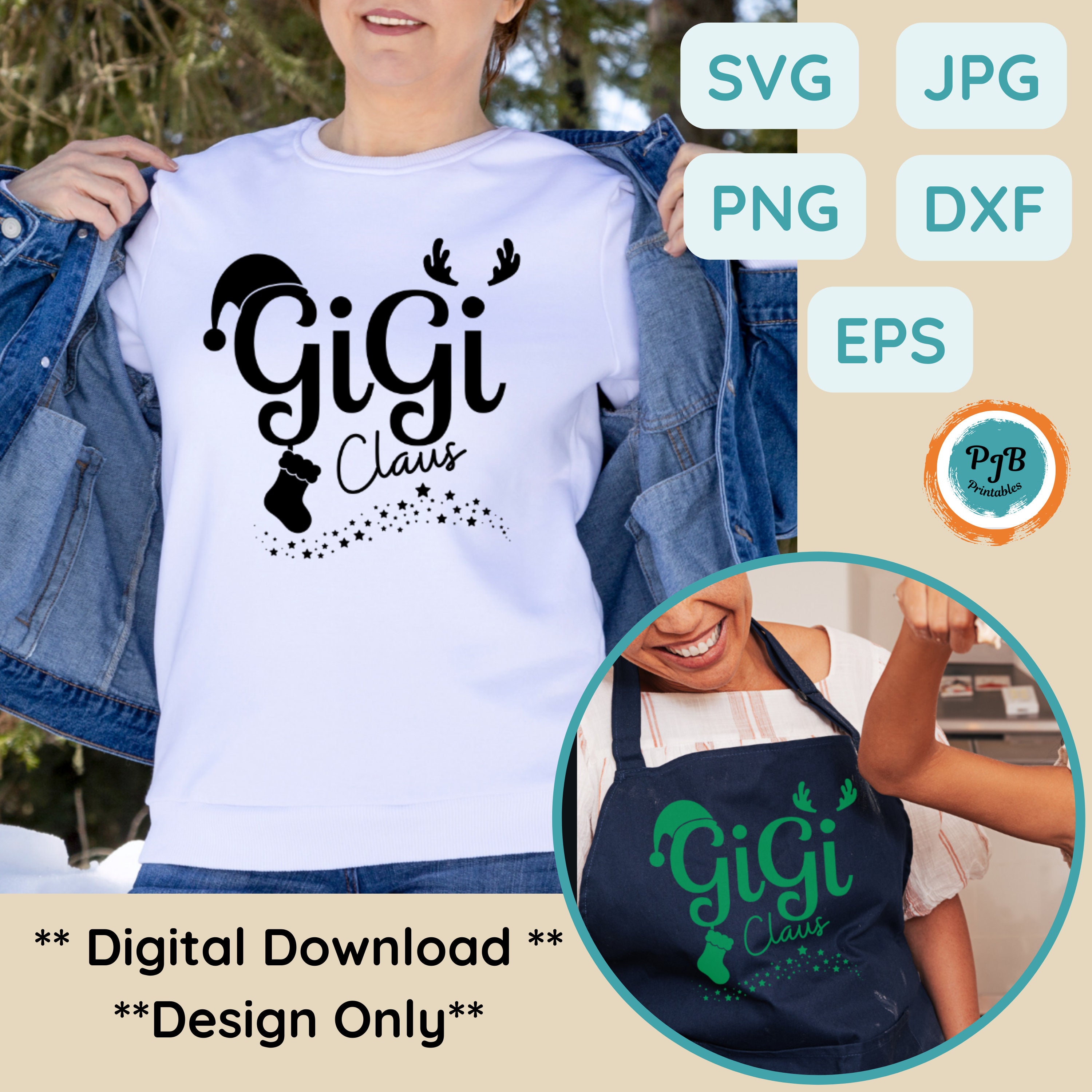 Gigi SVG Gigi Claus PNG Gigi Sublimation Svg Christmas Cricut Svg Gigi ...