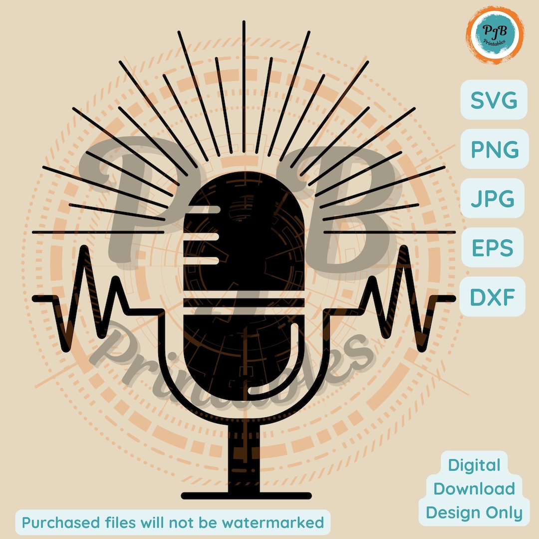 Vintage Microphone SVG Music PNG Cricut Music Lover Svg Sound Wave Gift ...