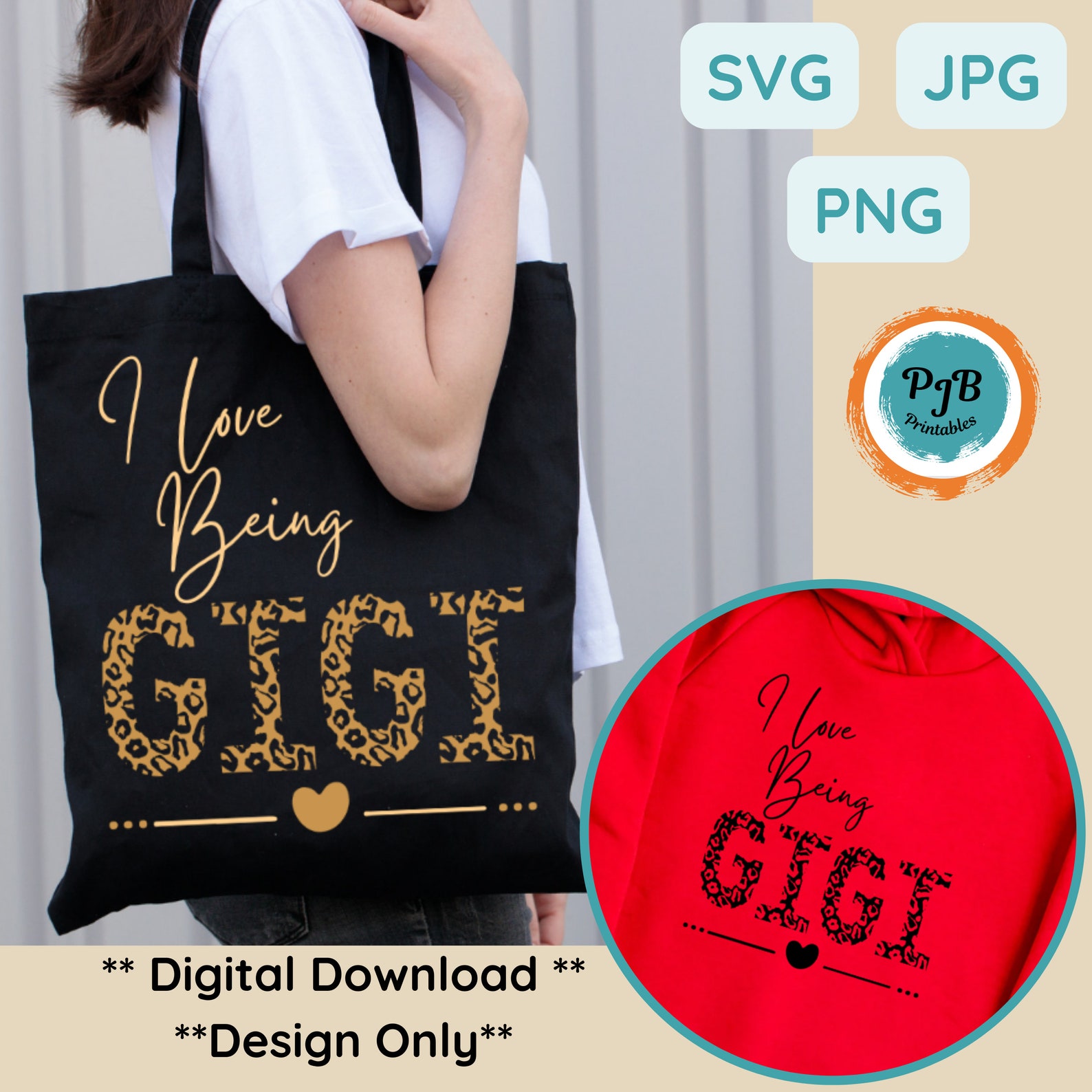 Gigi SVG Leopard Print Gigi PNG Files Sublimation Svg Cricut Grandma ...