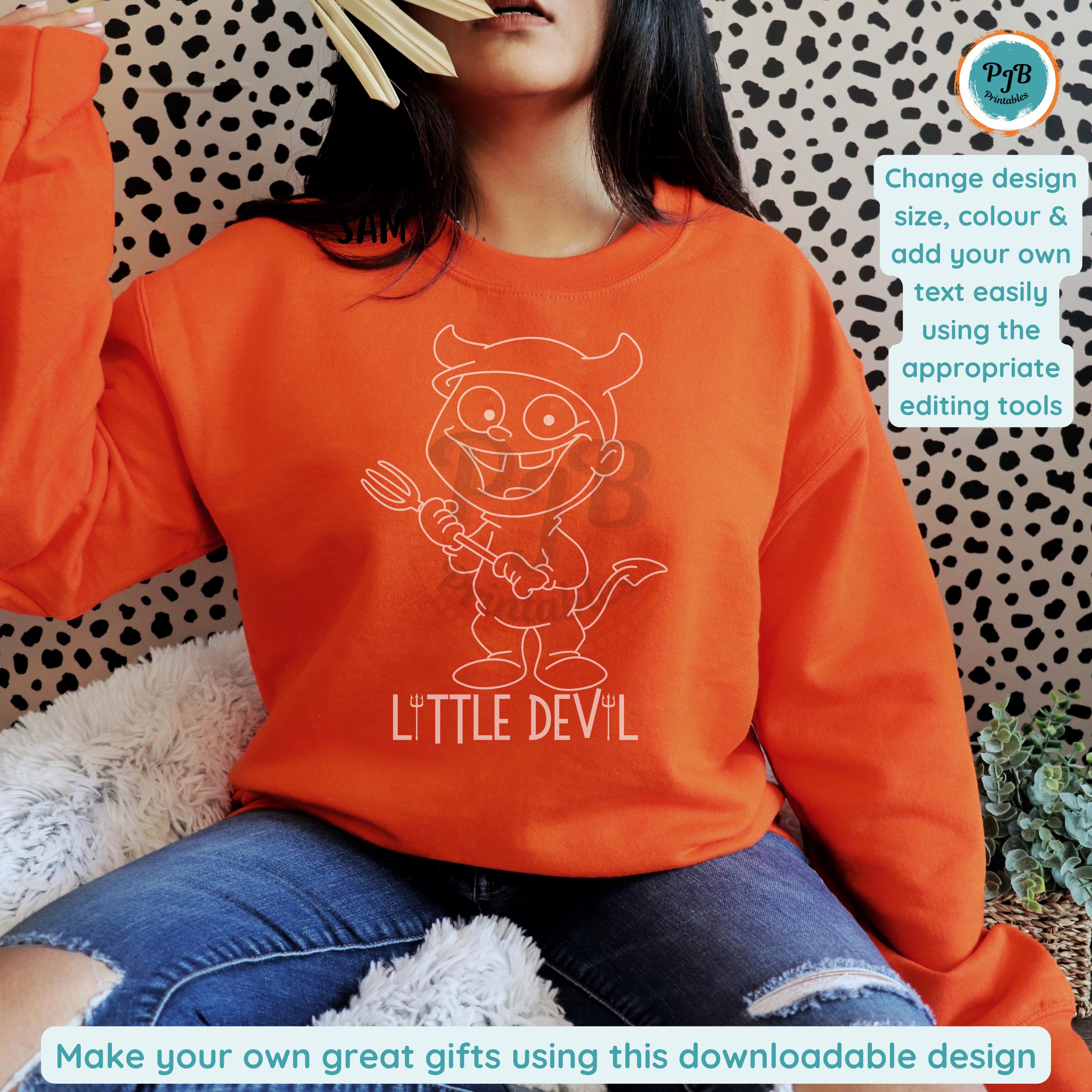 Cute Halloween Devil SVG Baby Devil Design PNG Halloween Clipart Cute ...