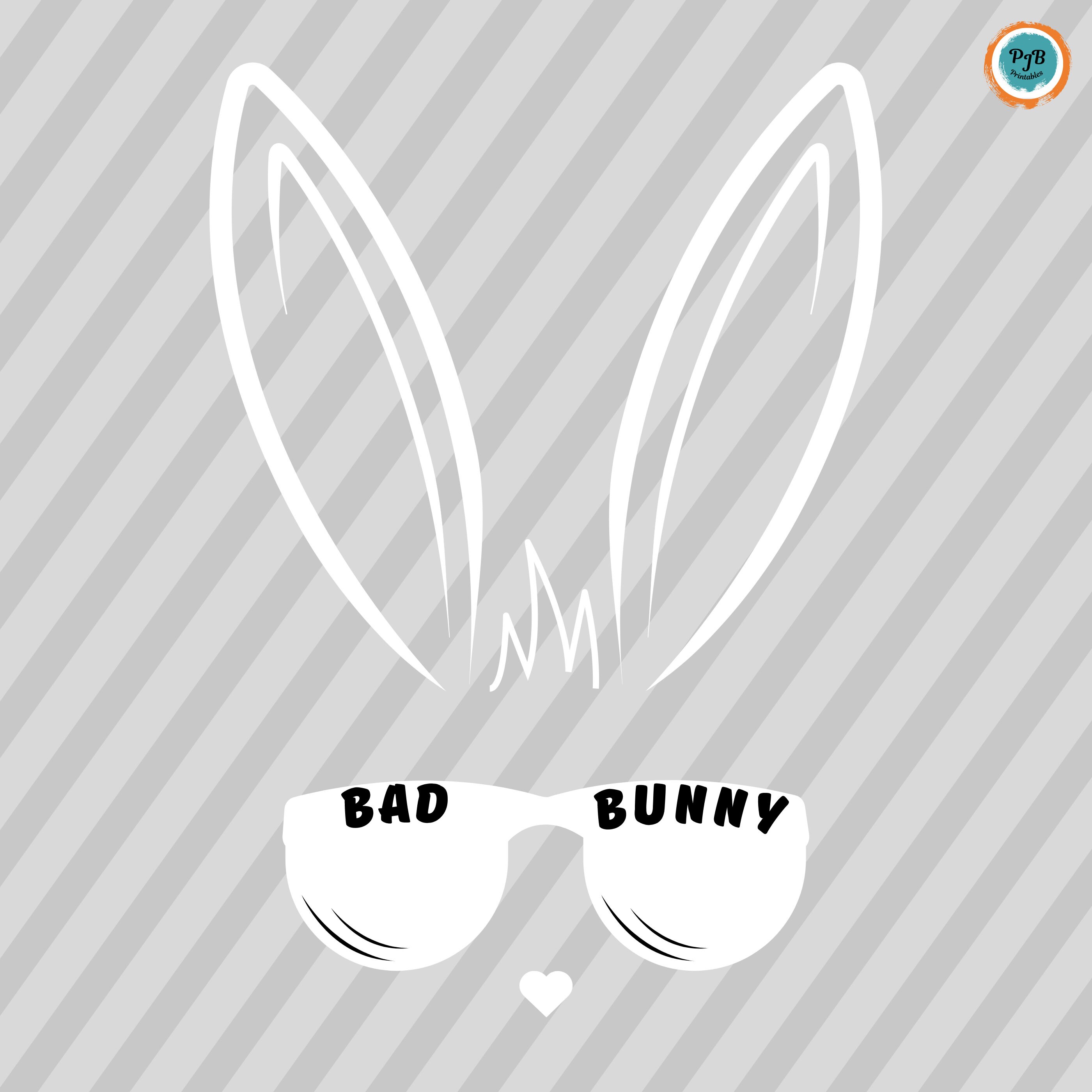 Bad Bunny Svg Bunny Rabbit Head Svg Animal Sunglasses Png Bad Bunny ...