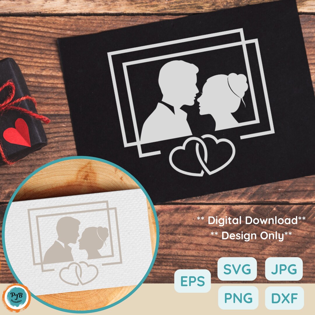 Silueta de pareja de novios SVG, png, dxf, eps, jpg, cricut, plantilla ...