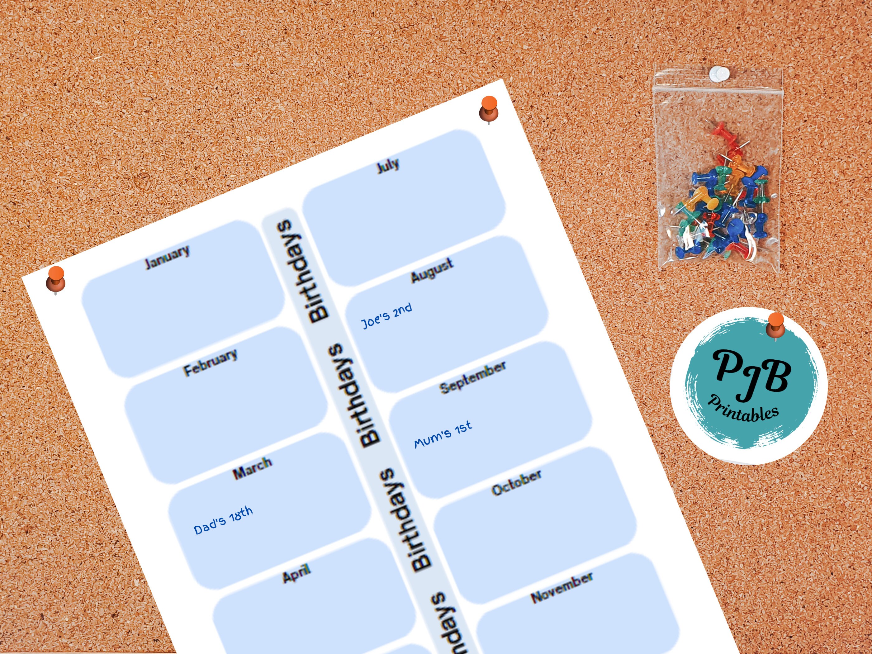 Birthdays Calendar Anniversaries Special Events Calendar Undated ...