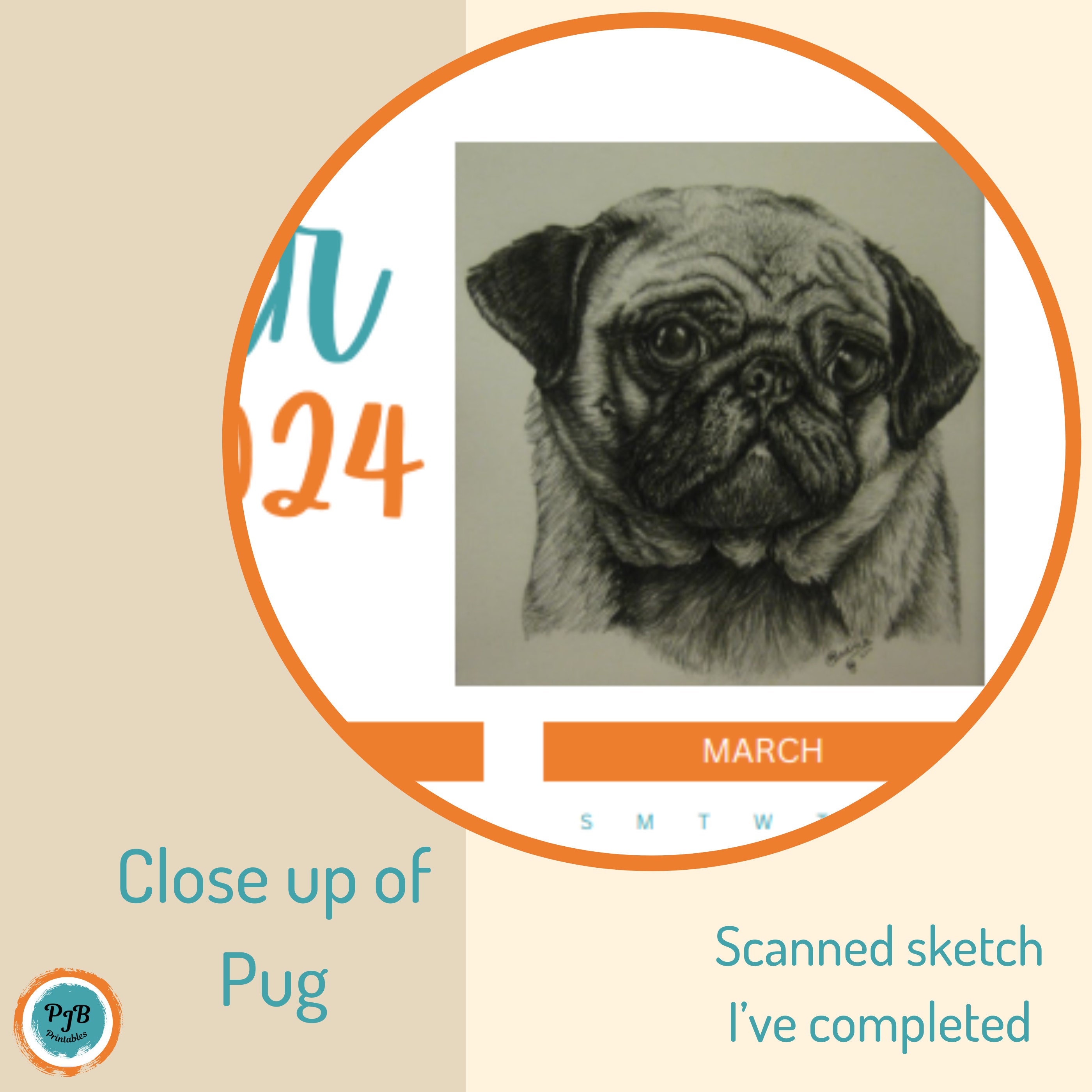 Printable Calendar Planner 2024 Wall Calendar Dog Themed Gifts for Planners Digital 2024 Year at ...