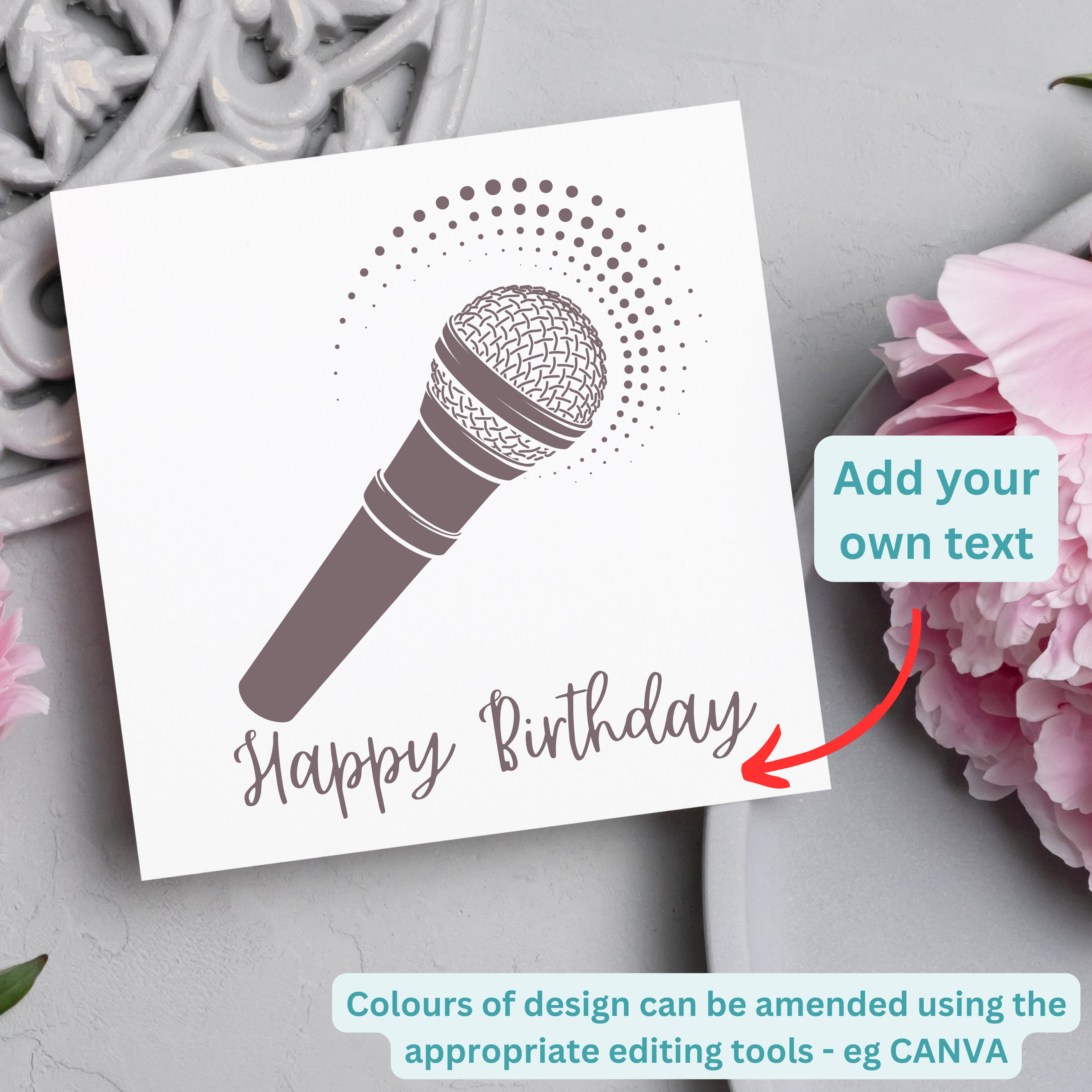 Microphone SVG Music PNG Cricut Music Lover Gift of Sound Waves Svg ...