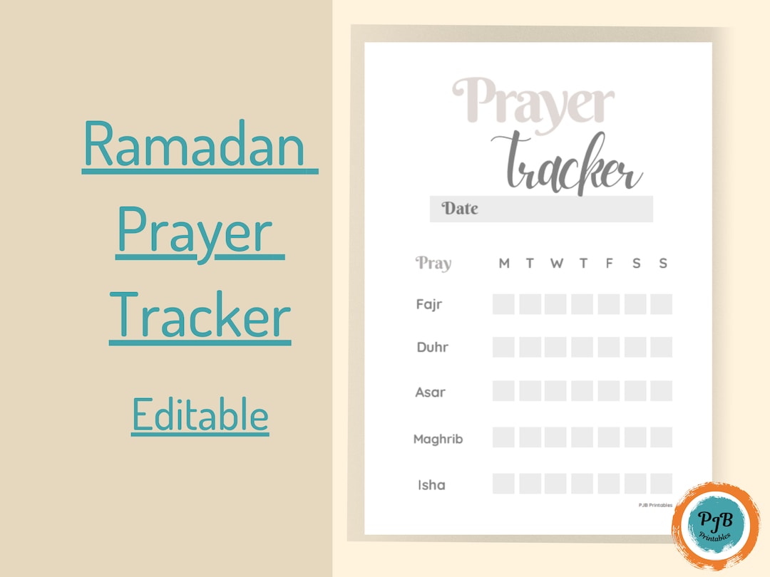 Ramadan Planner Editable Tracker Printable Prayer Tracker Editable ...
