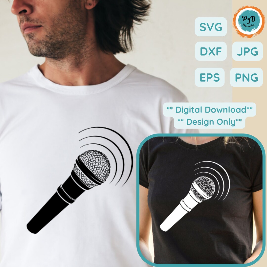 Microphone SVG Music PNG Cricut Music Lover Gift of Sound Waves Svg ...