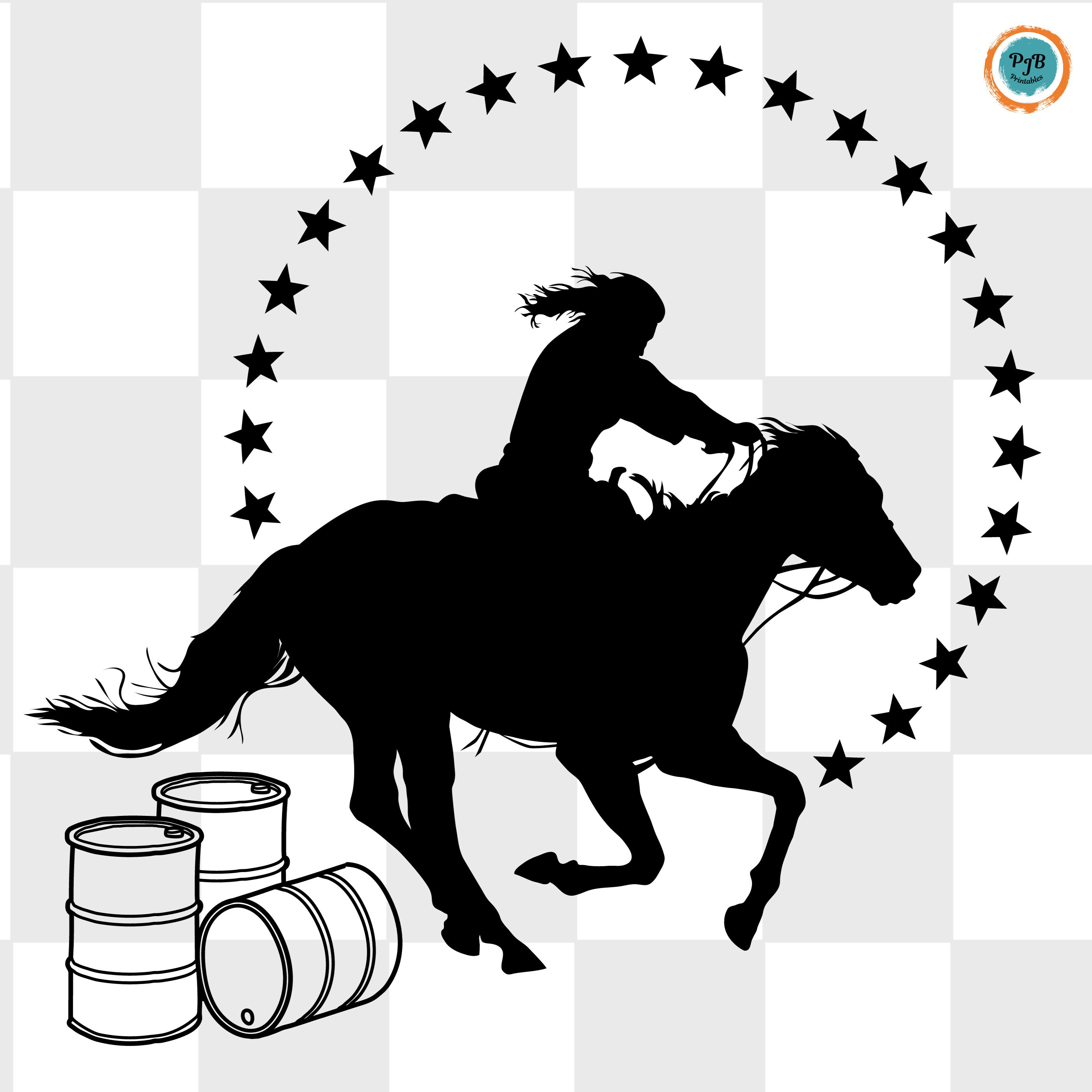Barrel Racing SVG Western Cowgirl PNG Cricut Cowboy Rodeo Png Horse ...