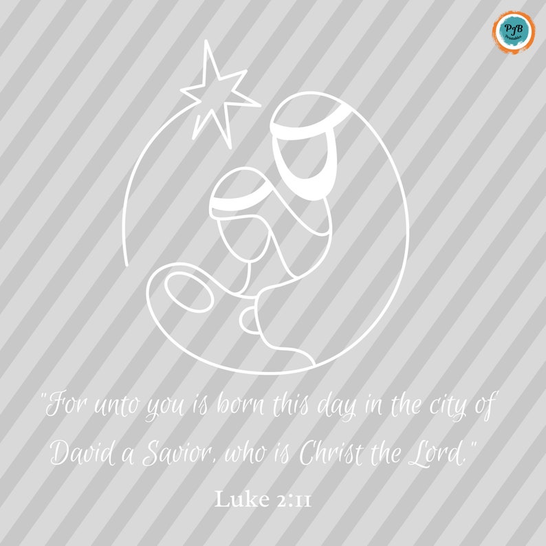 Nativity Scene SVG Bible Verse PNG Christmas Engraving Files for Cricut ...