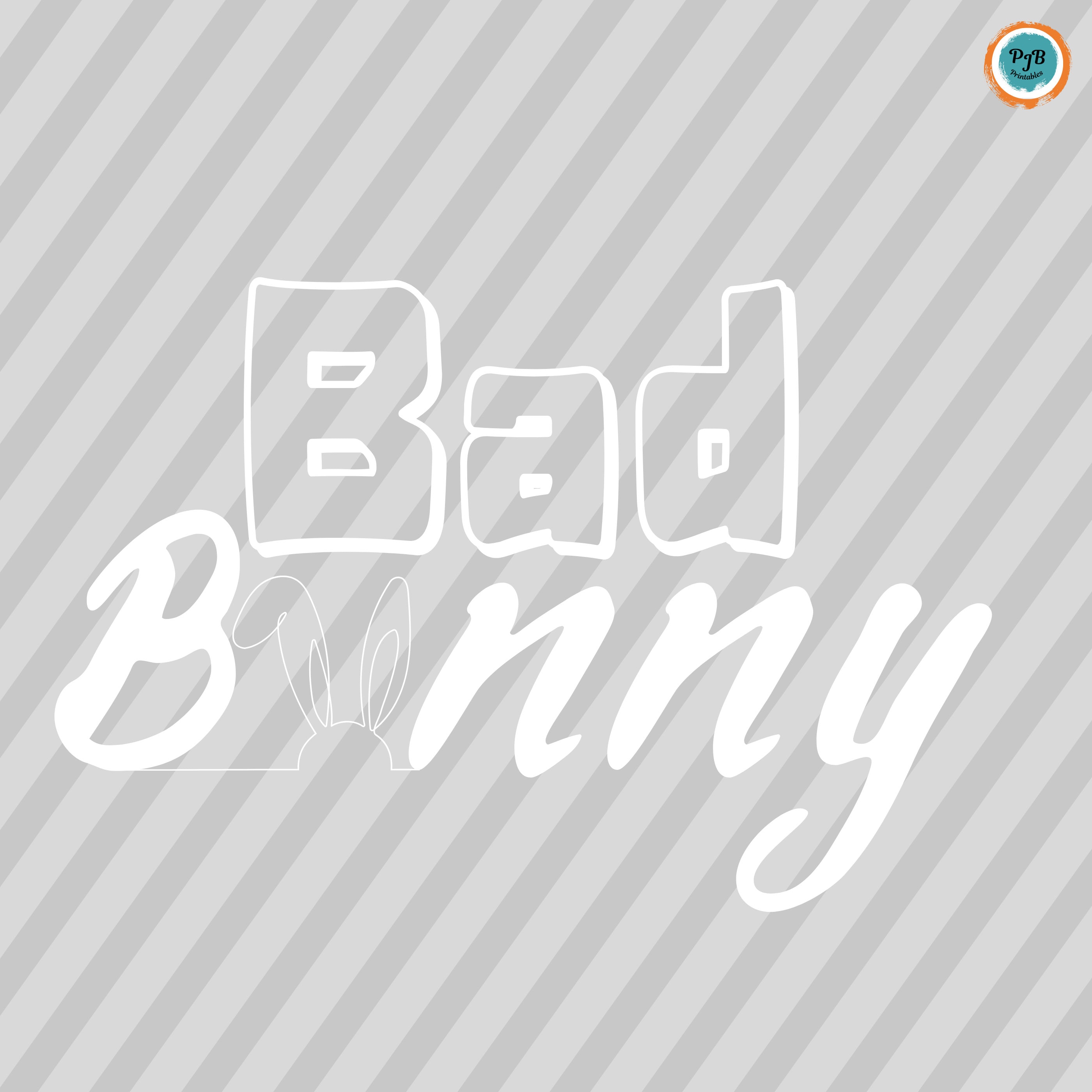SVG Bad Bunny Rabbit Ears Outline Png Cricut File Dxf Lazer - Etsy