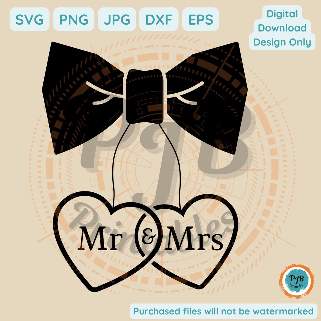 Wedding Hearts SVG Bow Template Wedding PNG for Sublimation Two Hearts ...