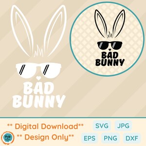 Bad Bunny Svg Bunny Rabbit Head Svg Animal Sunglasses Png Bad Bunny ...