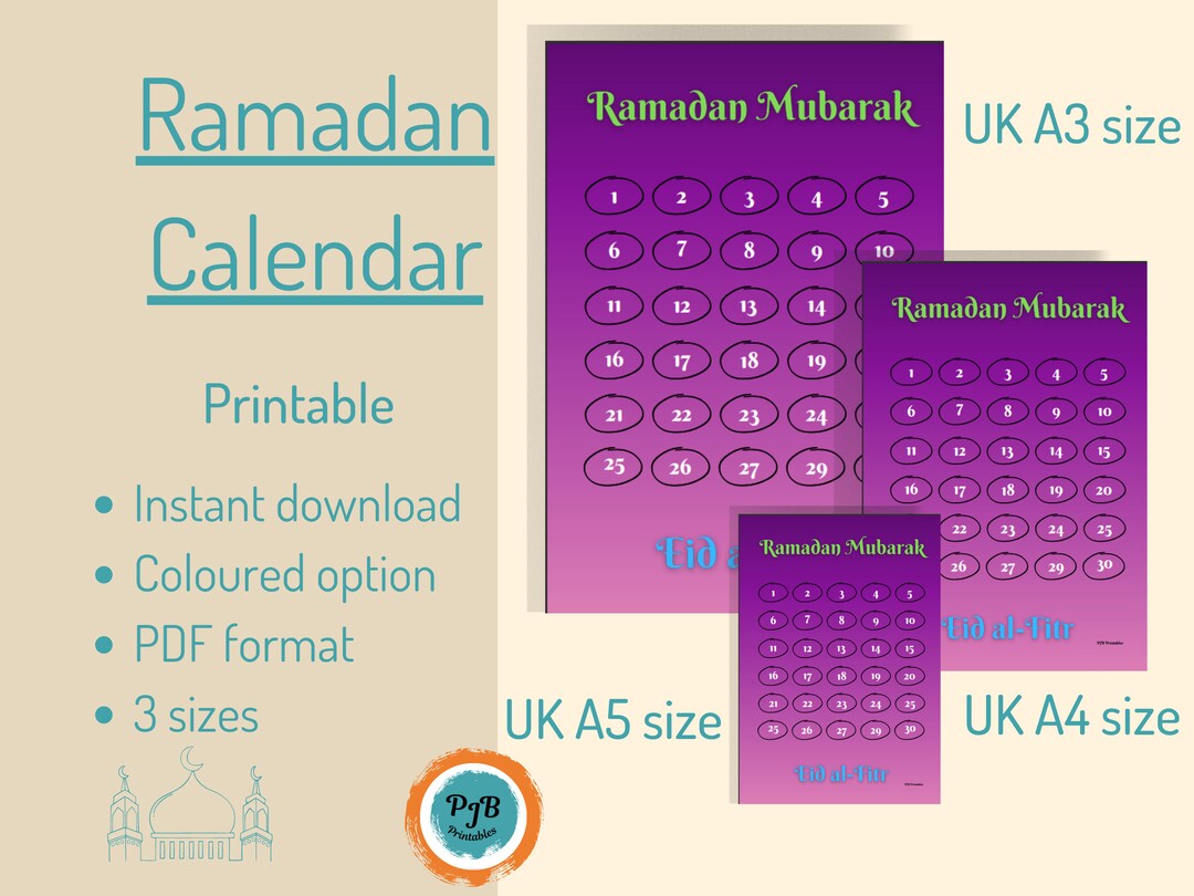 Ramadan Calendar, Ramadan Countdown, Eid, Ramadan Mubarak, Ramadan Gift ...