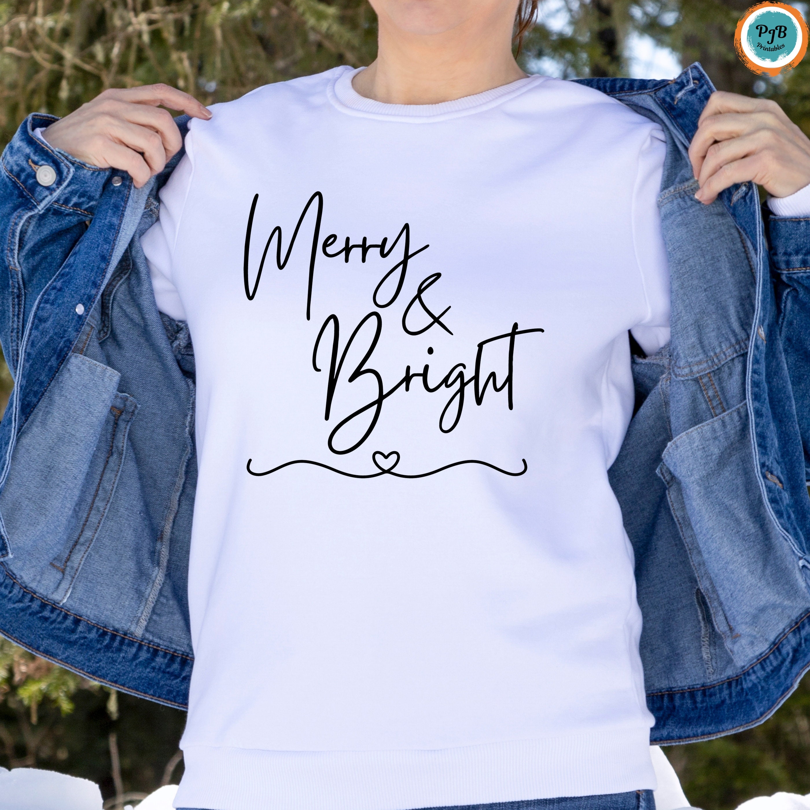 Merry and Bright SVG Cursive Font Christmas Words for Shirts - Etsy UK