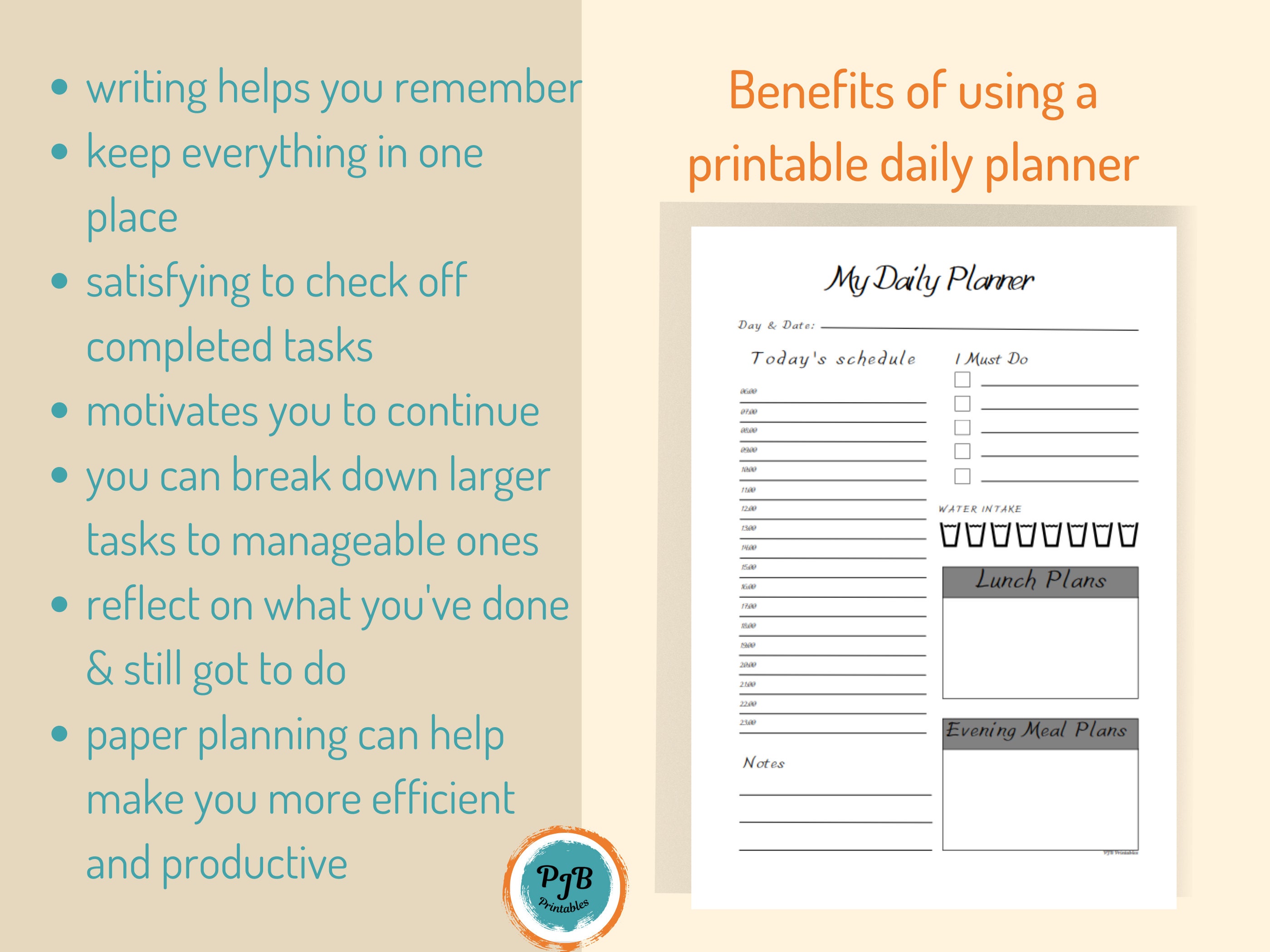 Daily Planner Printable, Daily Itinerary, Daily Schedule, Productivity ...