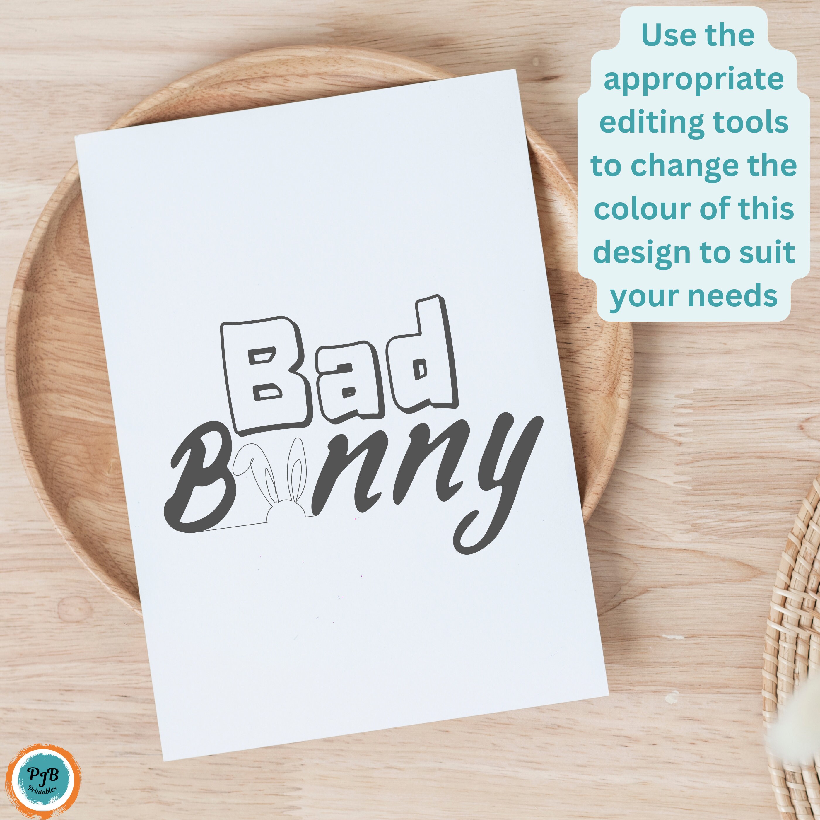 SVG Bad Bunny Rabbit Ears Outline Png Cricut File Dxf Lazer - Etsy