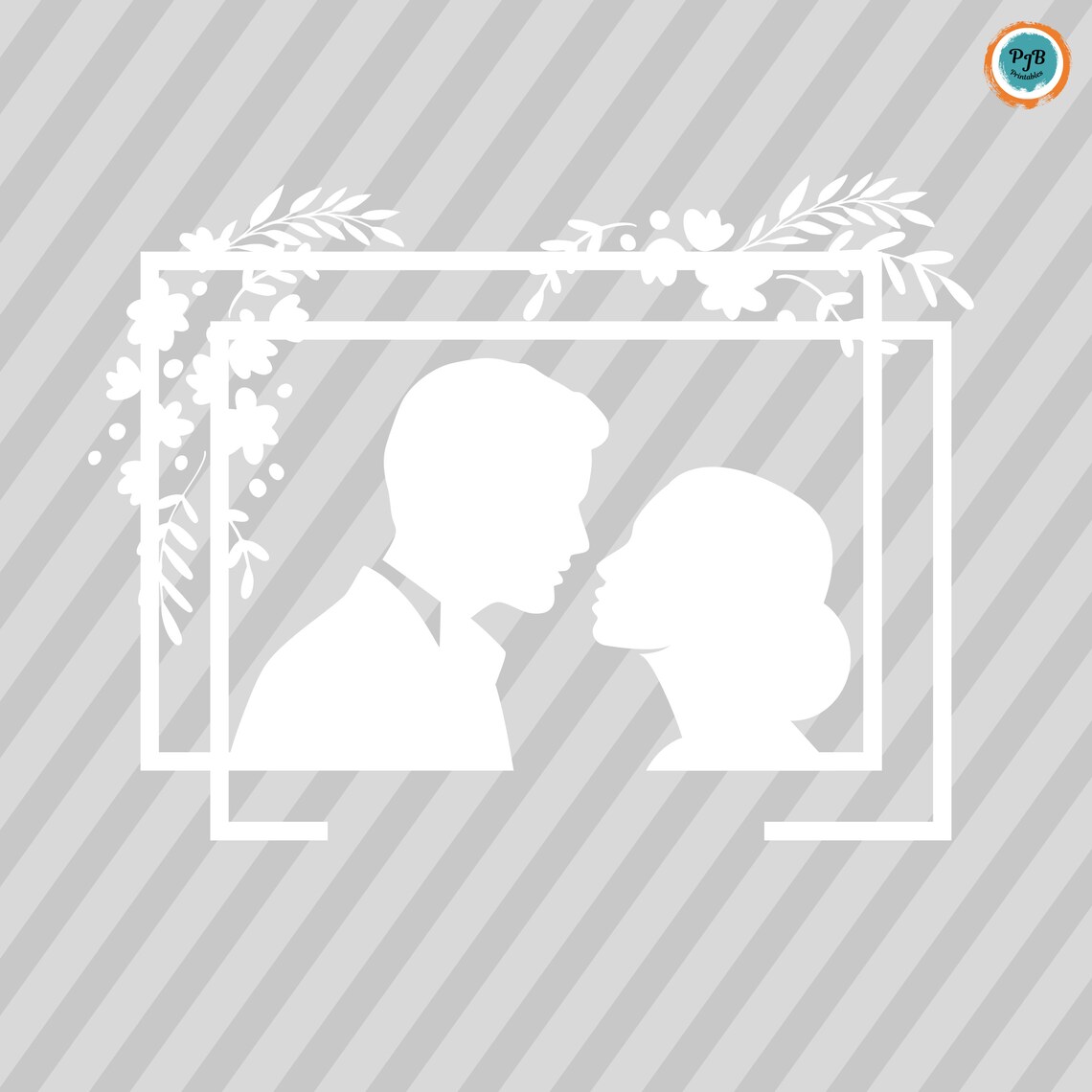 Wedding Couple Silhouette SVG, Png, Dxf, Eps, Jpg, Cricut, Flowers ...
