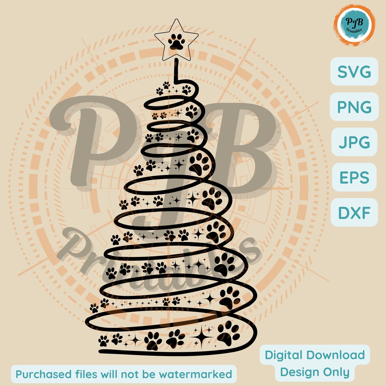 Paw Tree SVG Christmas Tree PNG Dog Paw Print Svg Cat Paw Print Svg ...