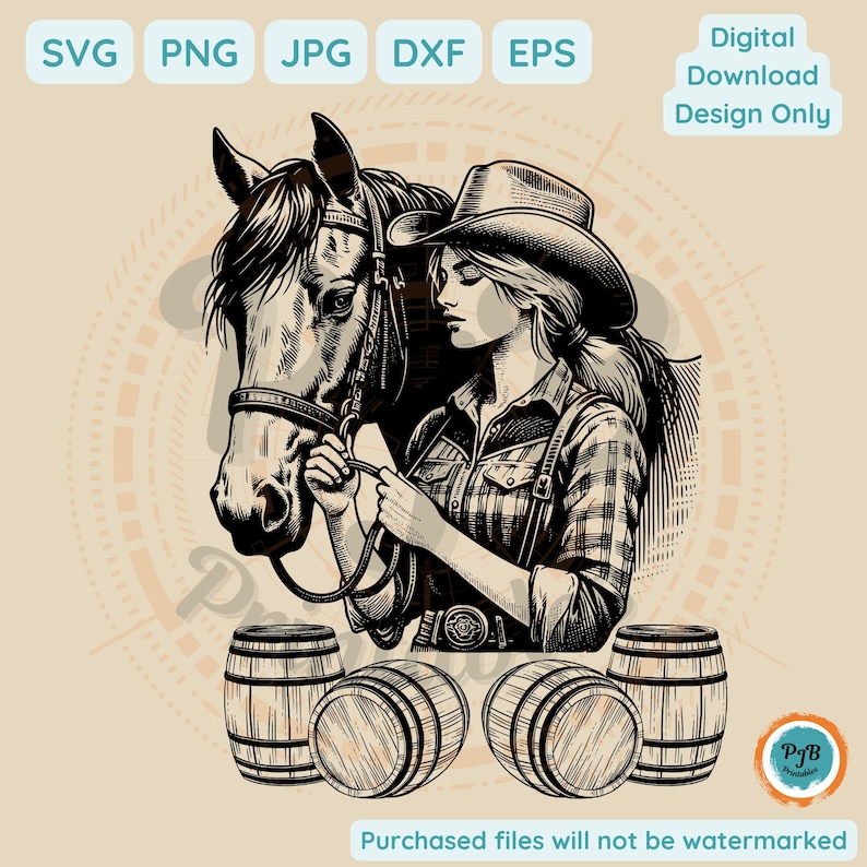 Barrel Racing SVG Western Cowgirl PNG Cricut Design Vintage Cowgirl ...