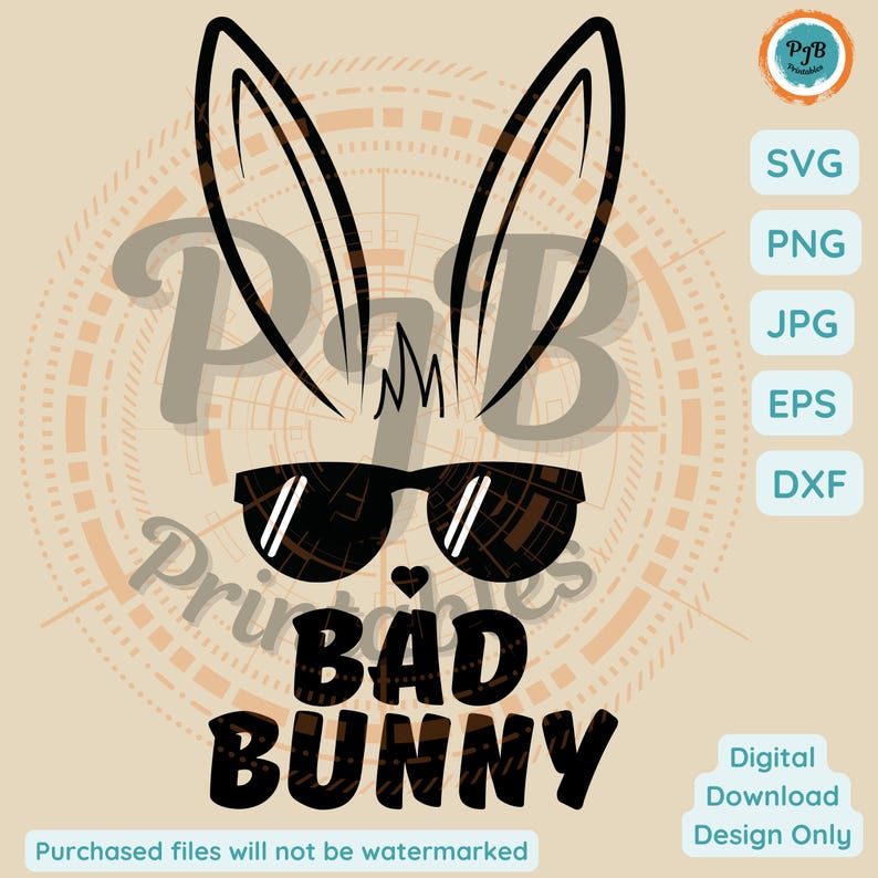 Bad Bunny Svg Bunny Rabbit Head Svg Animal Sunglasses Png Bad Bunny ...
