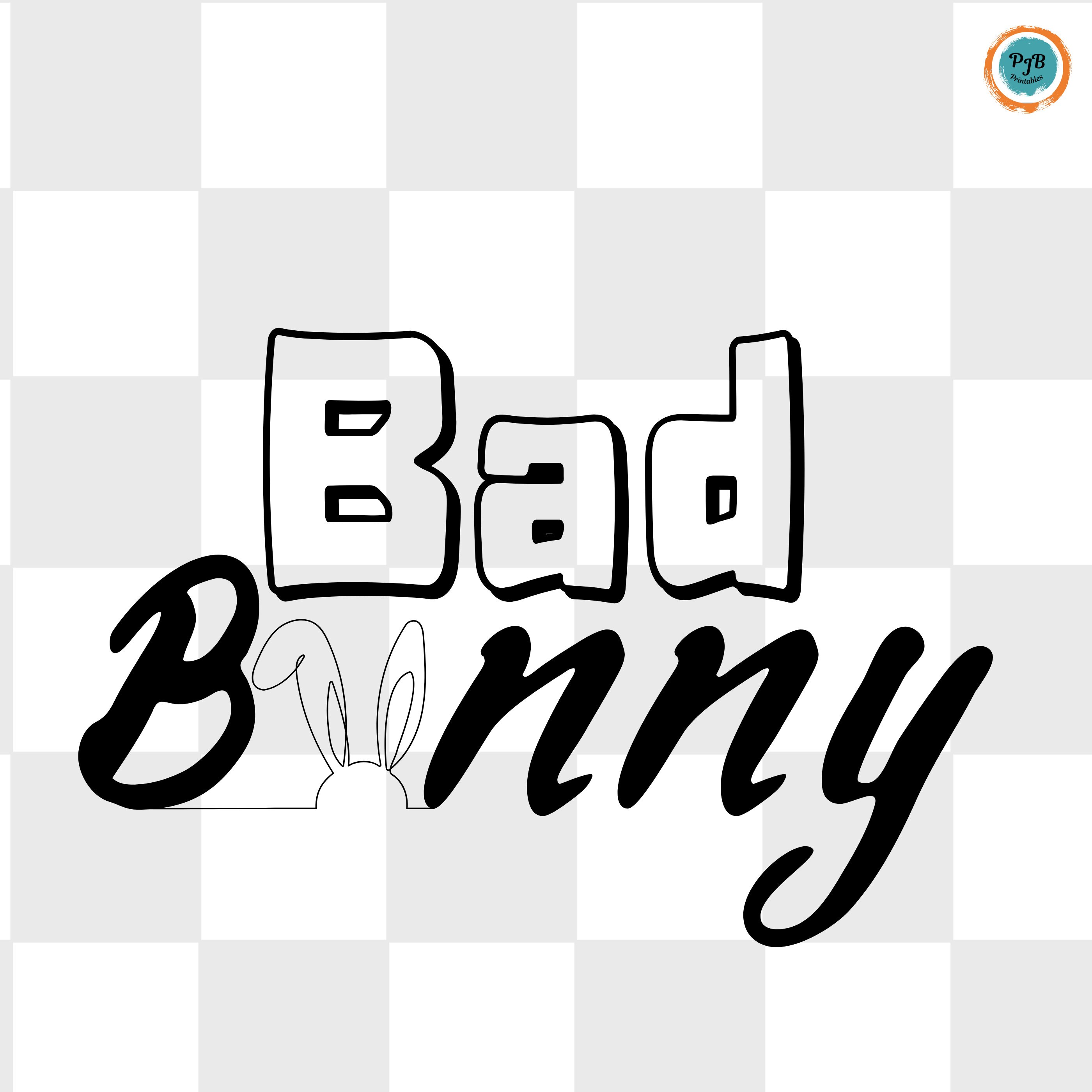 SVG Bad Bunny Rabbit Ears Outline Png Cricut File Dxf Lazer - Etsy