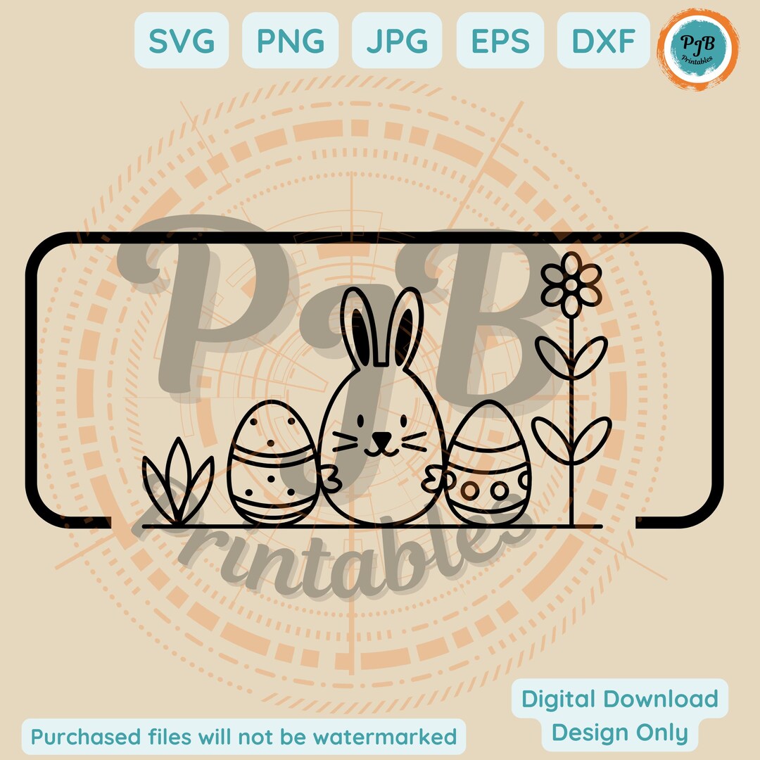 Easter Bunny Eggs SVG Easter Scene Clipart Christian Easter Gift Ideas ...