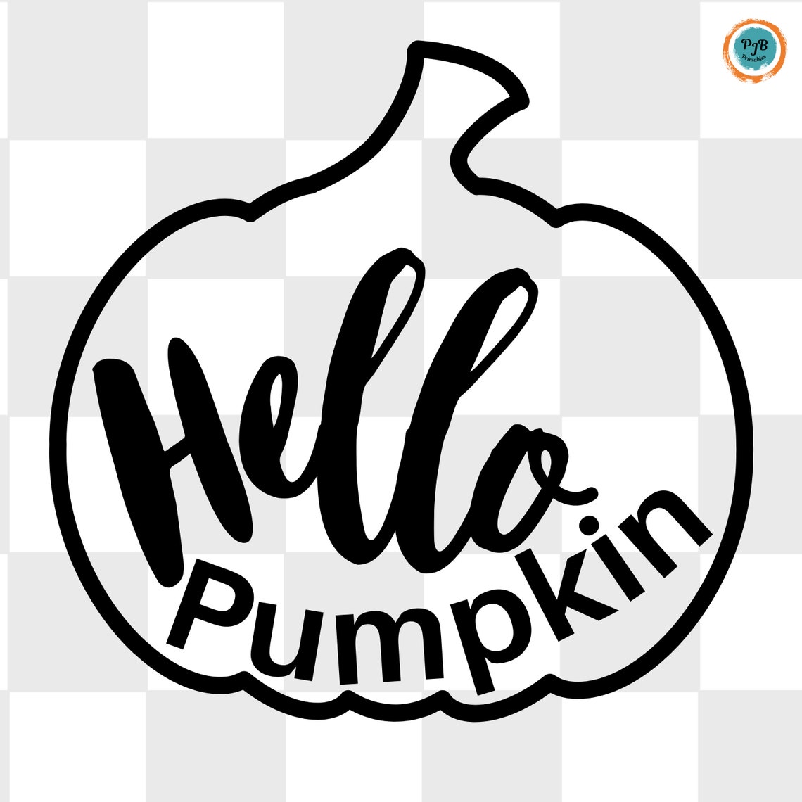 Hello Pumpkin Svg Outline Png Cricut Clipart Svg Sublimation Designs ...