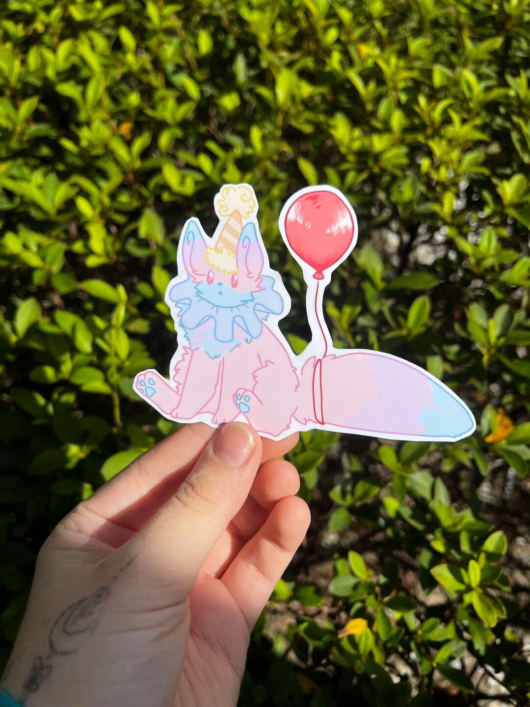 Clown Fox Sticker Pack Party Favor Gift Cute Silly Colorful Pastel ...