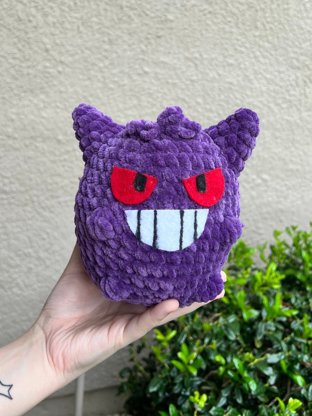 Chubby Gengar Plush Handmade Soft Crochet Plush Ghost Pokemon Birthday ...
