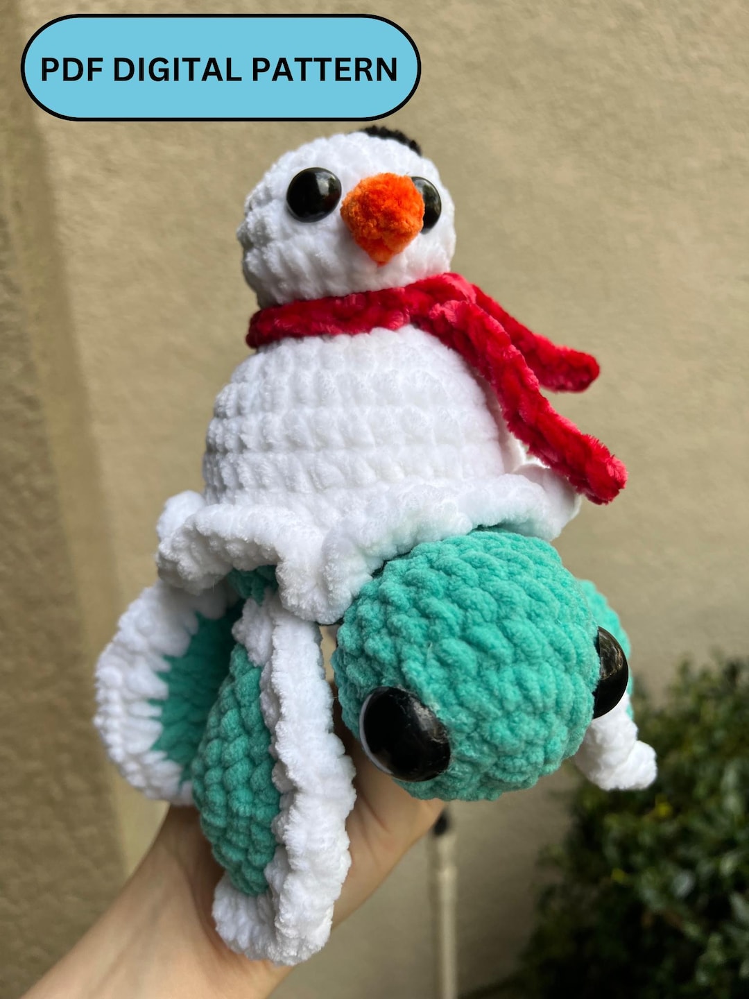 Low Sew Snowman Turtle Crochet Pattern DIGITAL PDF Beginner Friendly ...