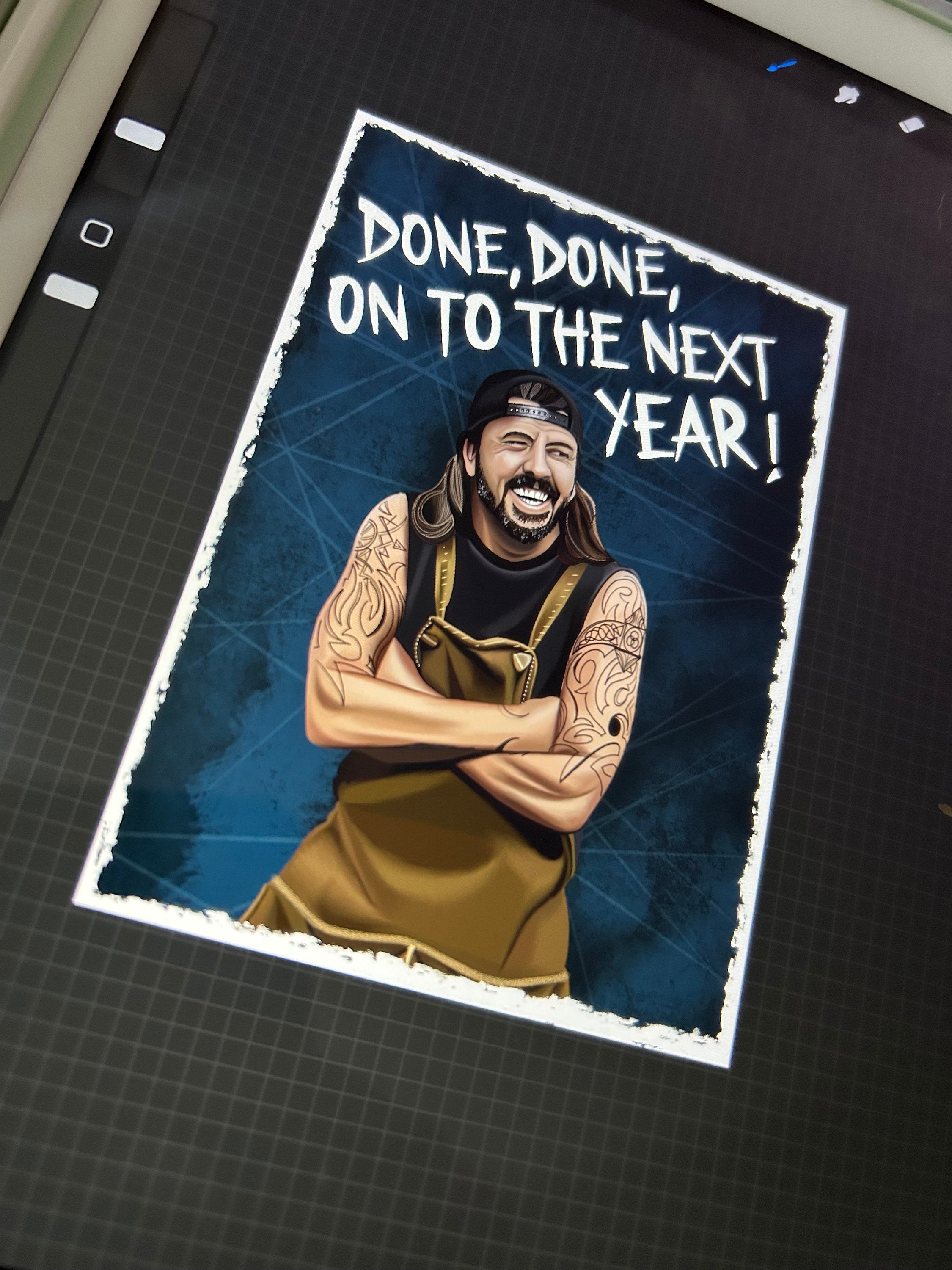 Foo Fighters Birthday Card Dave Grohl Illustration done, Done, Onto the ...