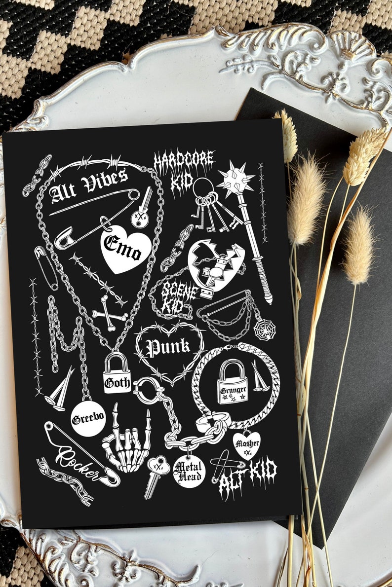 Alternative Vibes Greeting Card - Classic Emo 00’s Nostalgia, Elder Emo ...