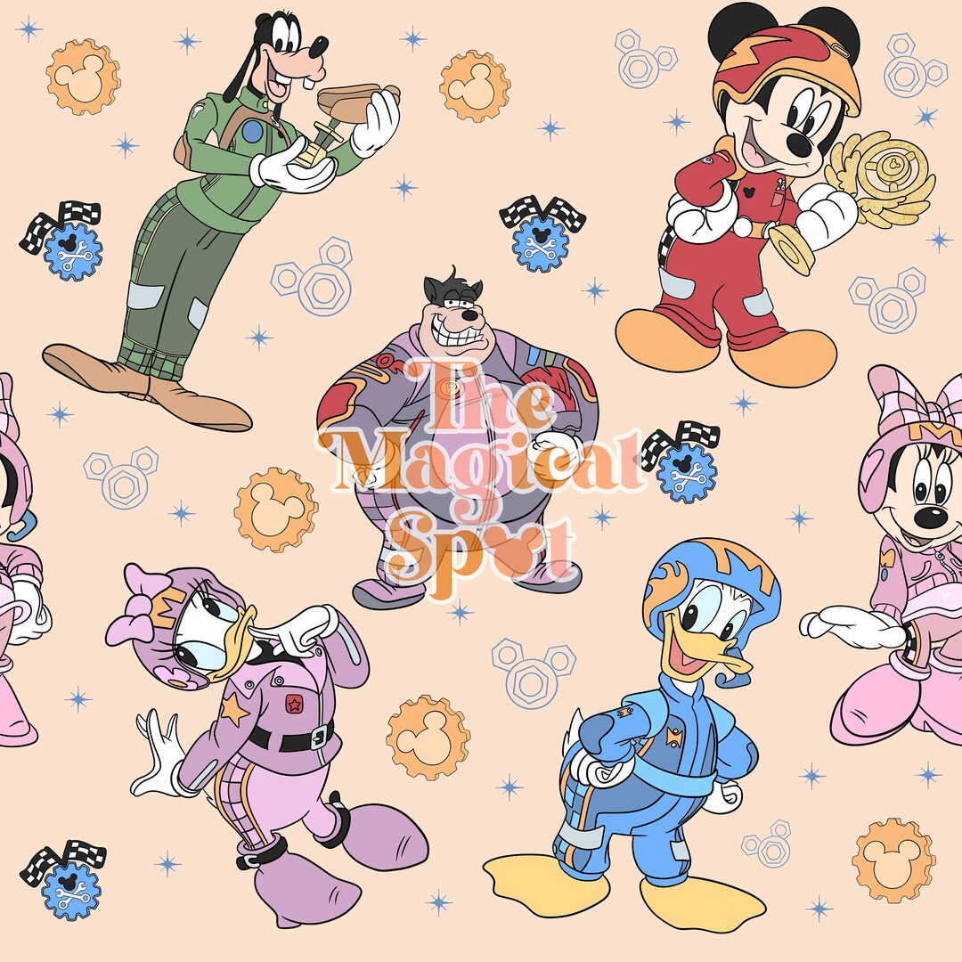 Mouse Car Races Seamless Pattern, Cartoon Seamless File, Magical ...