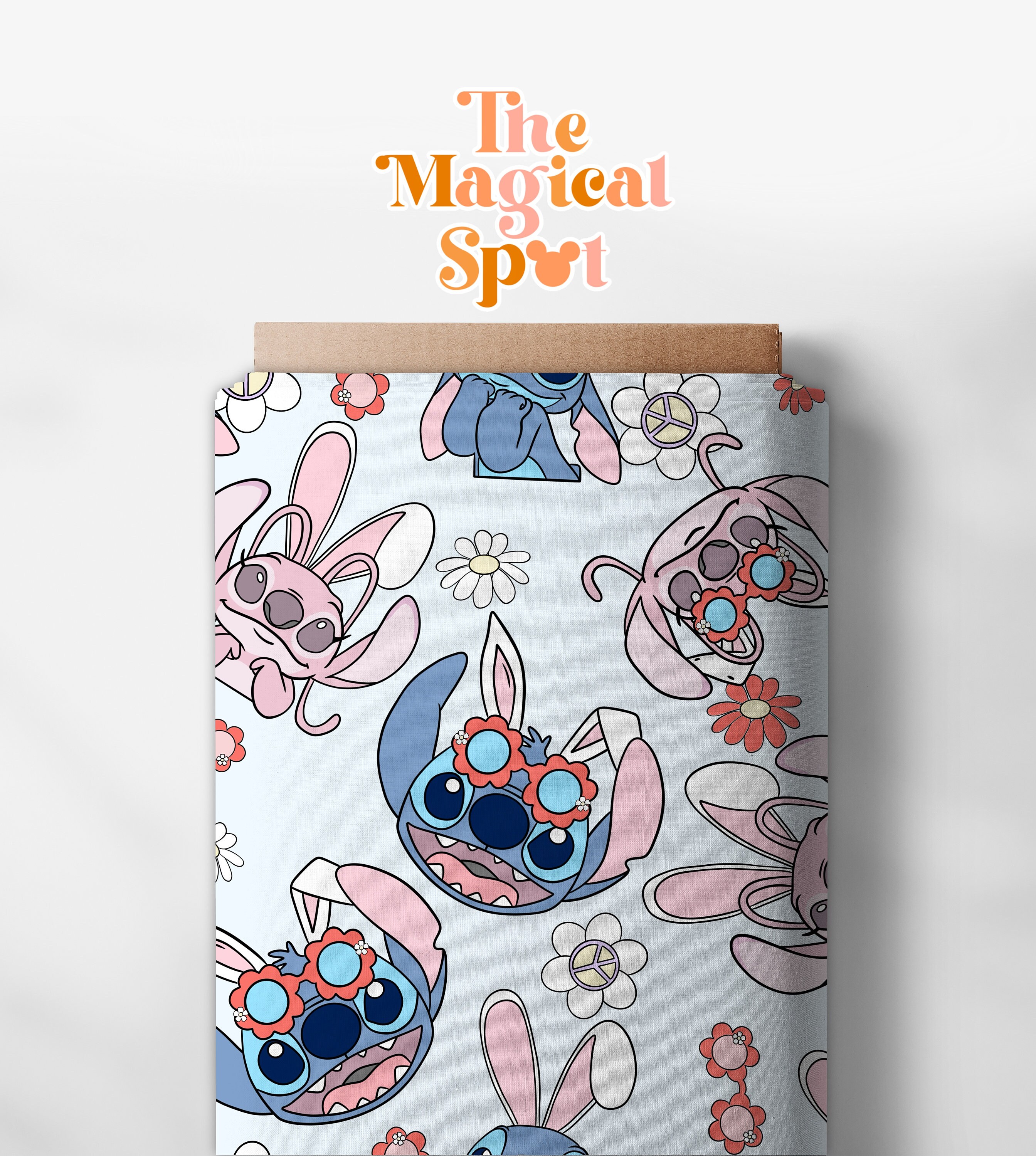 Stitch and Angel Easter Bunnies Seamless Pattern, Easter Seamless File ...