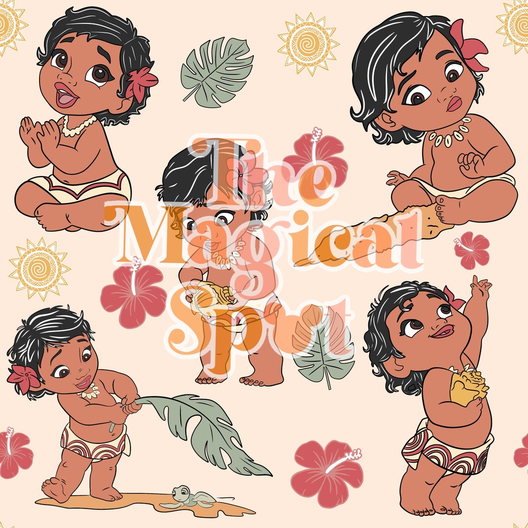 Baby Maui Princess Seamless Pattern, Magical Baby Maui Seamless File ...