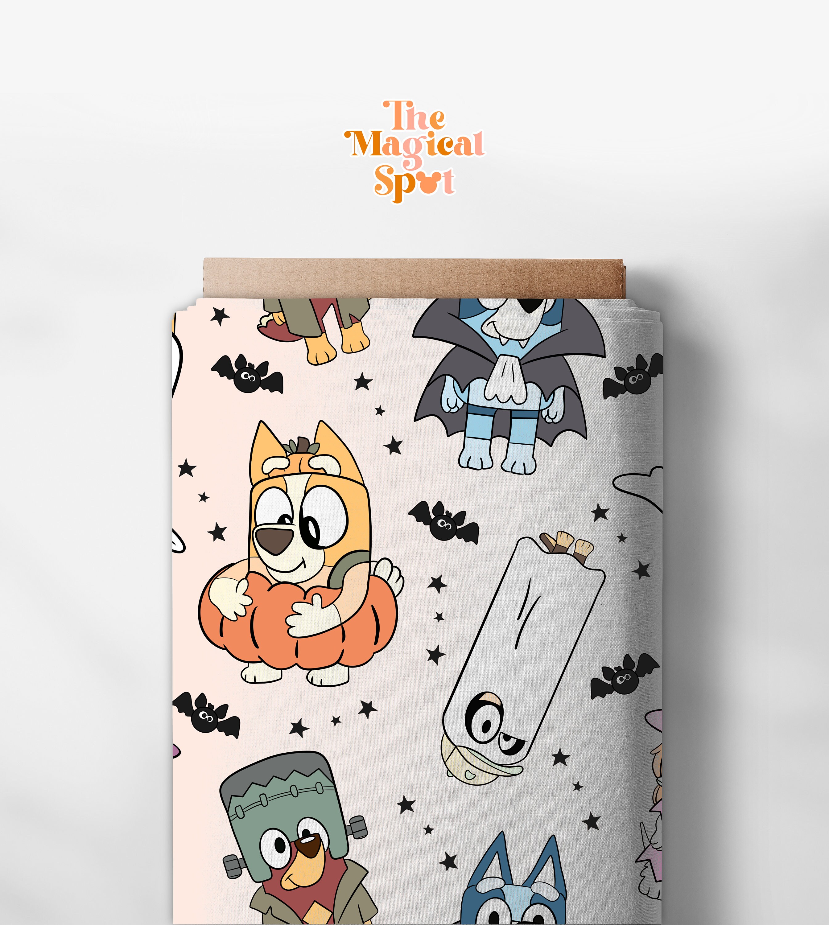 Blue Dog and Friends Seamless Pattern, Halloween Seamless File, Magical ...