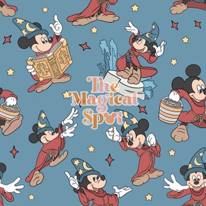 Magical Mouse Seamless Pattern, Cartoon Seamless File, Magical Seamless ...