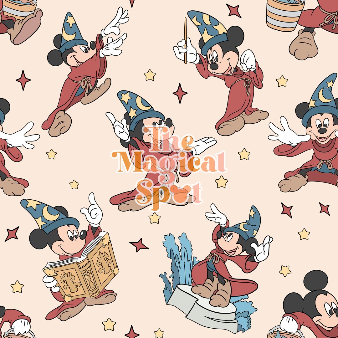Magical Mouse Seamless Pattern, Cartoon Seamless File, Magical Seamless ...