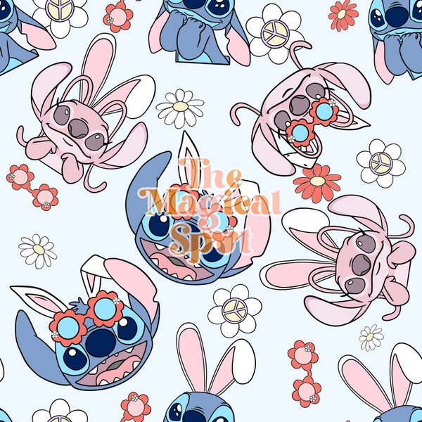 Stitch and Angel Easter - Etsy