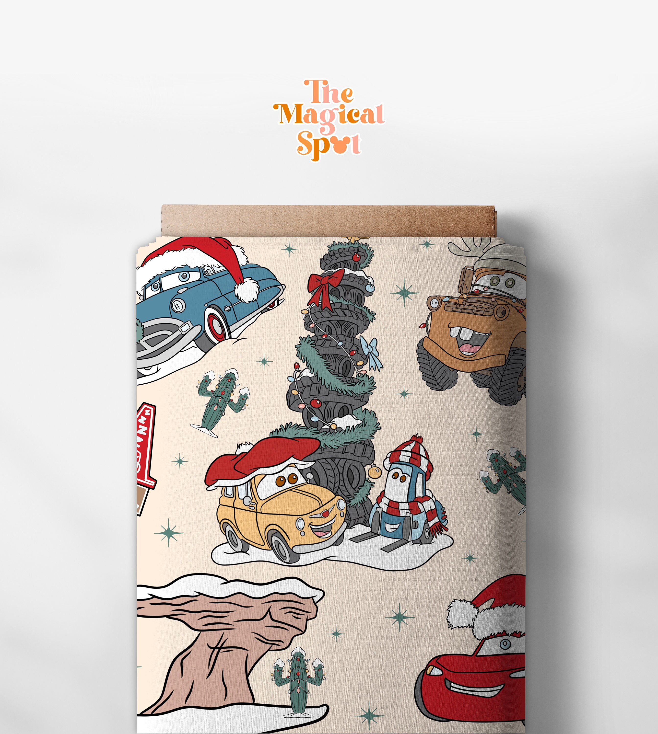 Christmas Cars Seamless Pattern, Magical Christmas Seamless Pattern for ...