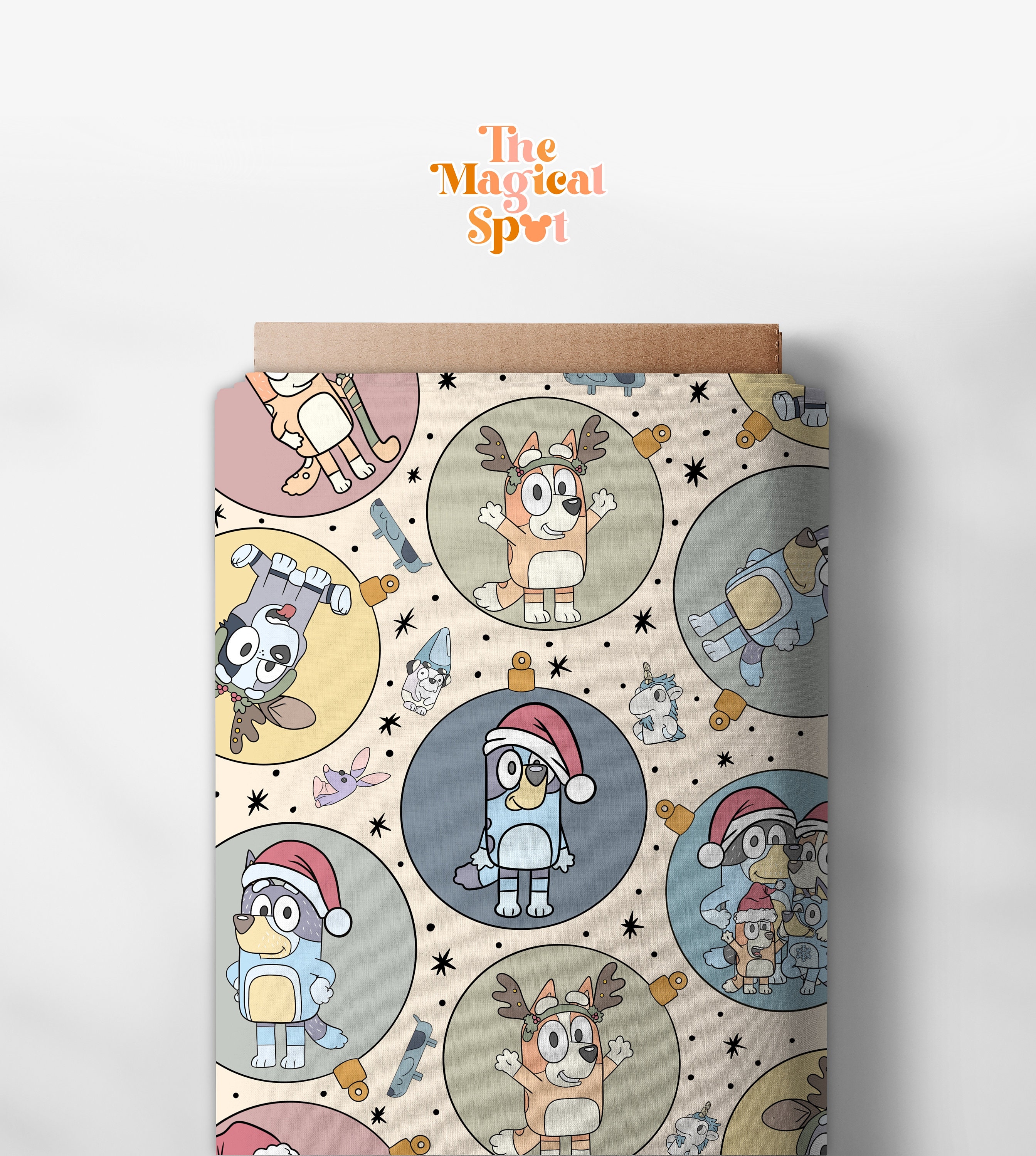 Blue Dog and Family Seamless Pattern, Christmas Seamless File, Magical ...