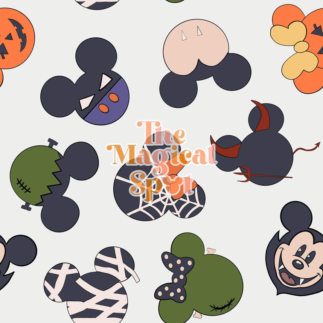Mouse Ears Seamless Pattern Halloween Seamless File Magical - Etsy