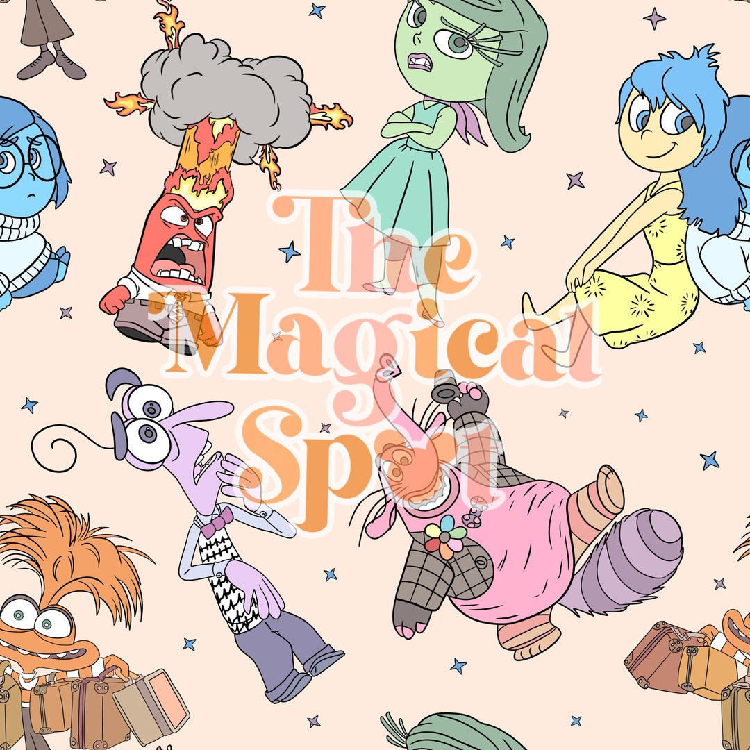 Emotions Characters Seamless Pattern, Magical Inside Out Seamless File ...