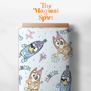 Birthday Party Blue Dog Seamless Pattern, Blue Dog Birthday Seamless ...