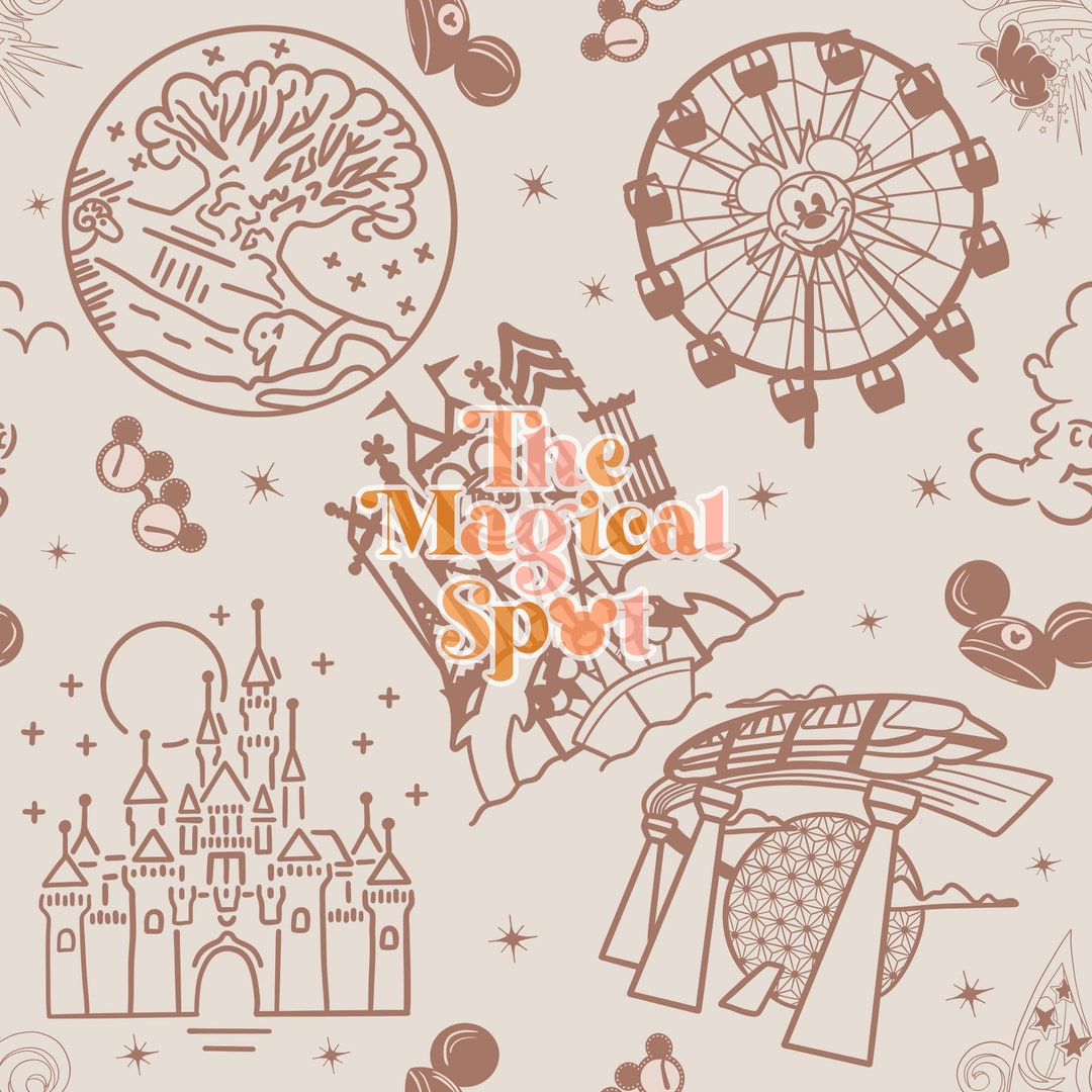 Mouse Magical World Seamless Pattern, Cartoon Seamless File, Seamless Repeat Pattern for Fabric ...