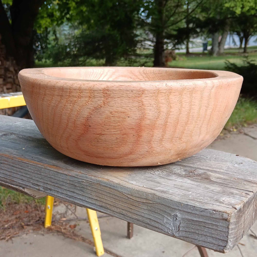 Rough Turned Red Oak Bowl - Etsy