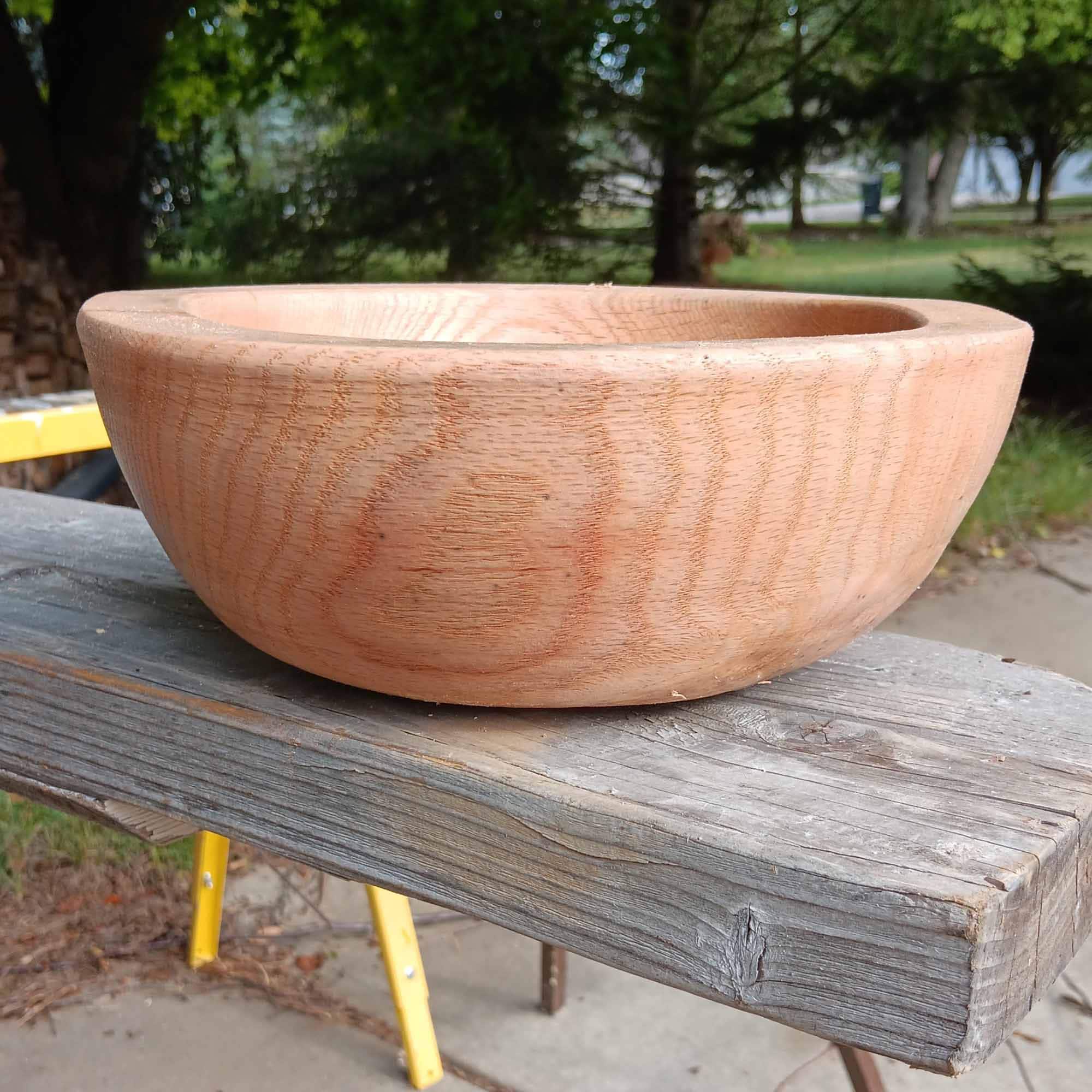 Rough Turned Red Oak Bowl - Etsy